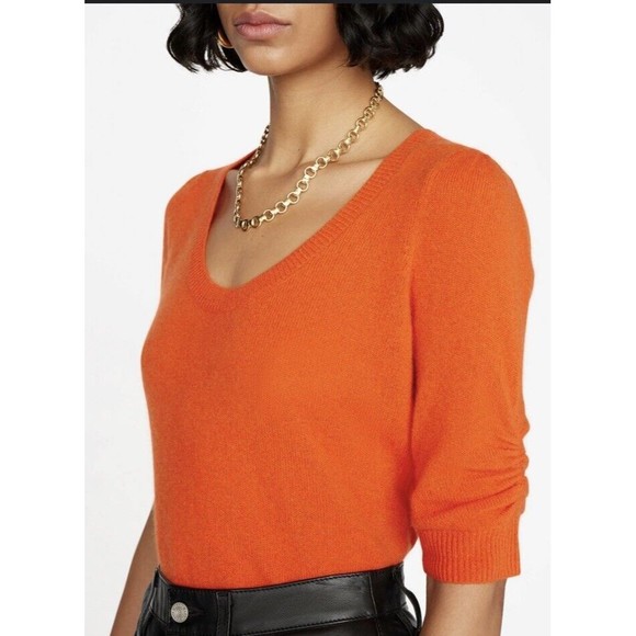 Frame Denim | Sweaters | Frame Mandarin Puffsleeve Top 0 Cashmere Short ...